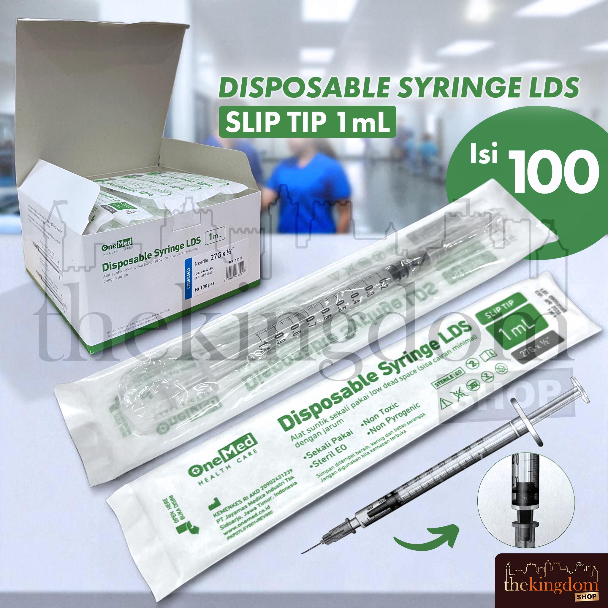 Jual Onemed Disposable Syringe LDS Slip Tip 1ml 1cc 27G Tuberculin /100 ...