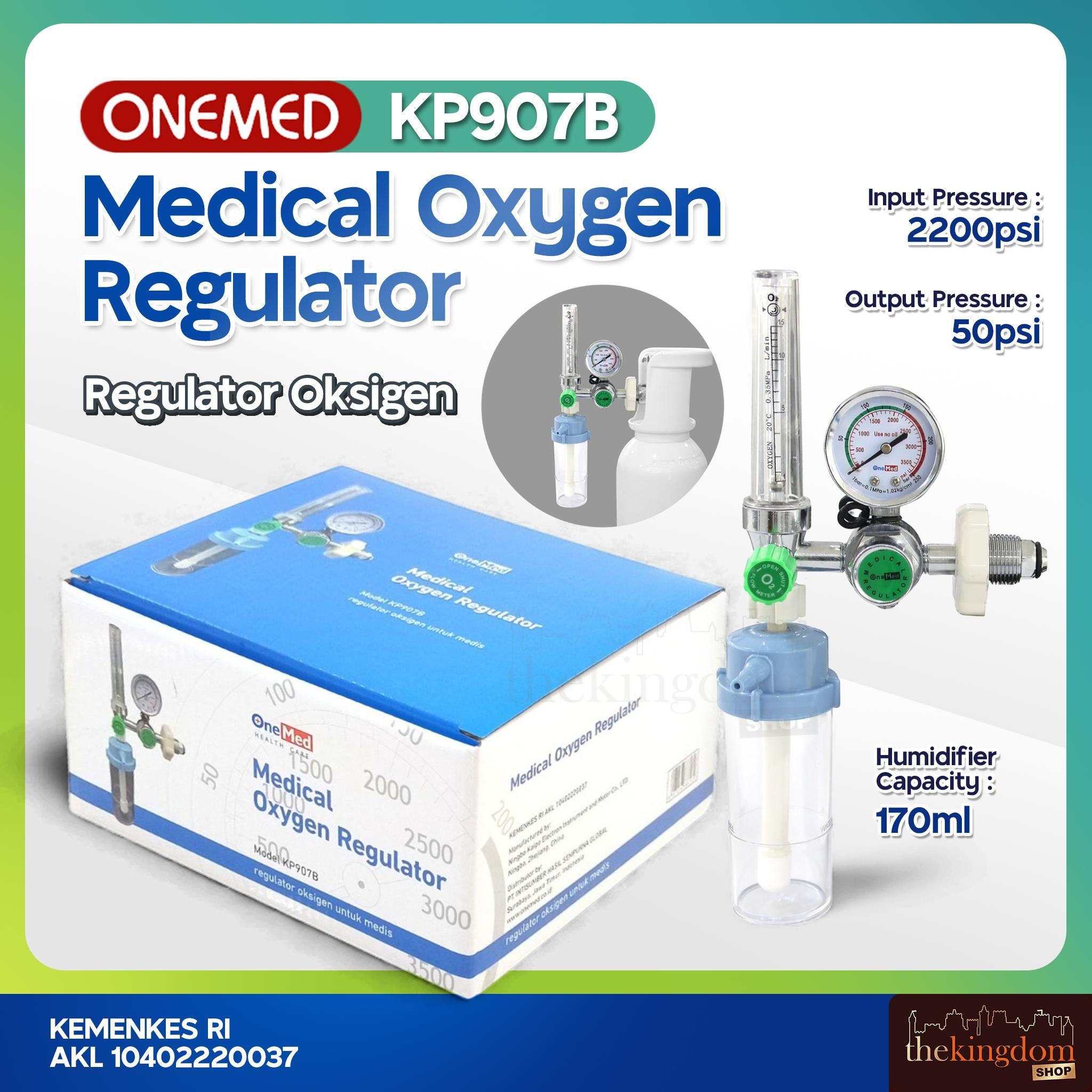 Jual Onemed KP907B Medical Oxygen Regulator Biru di Toko The Kingdom Shop