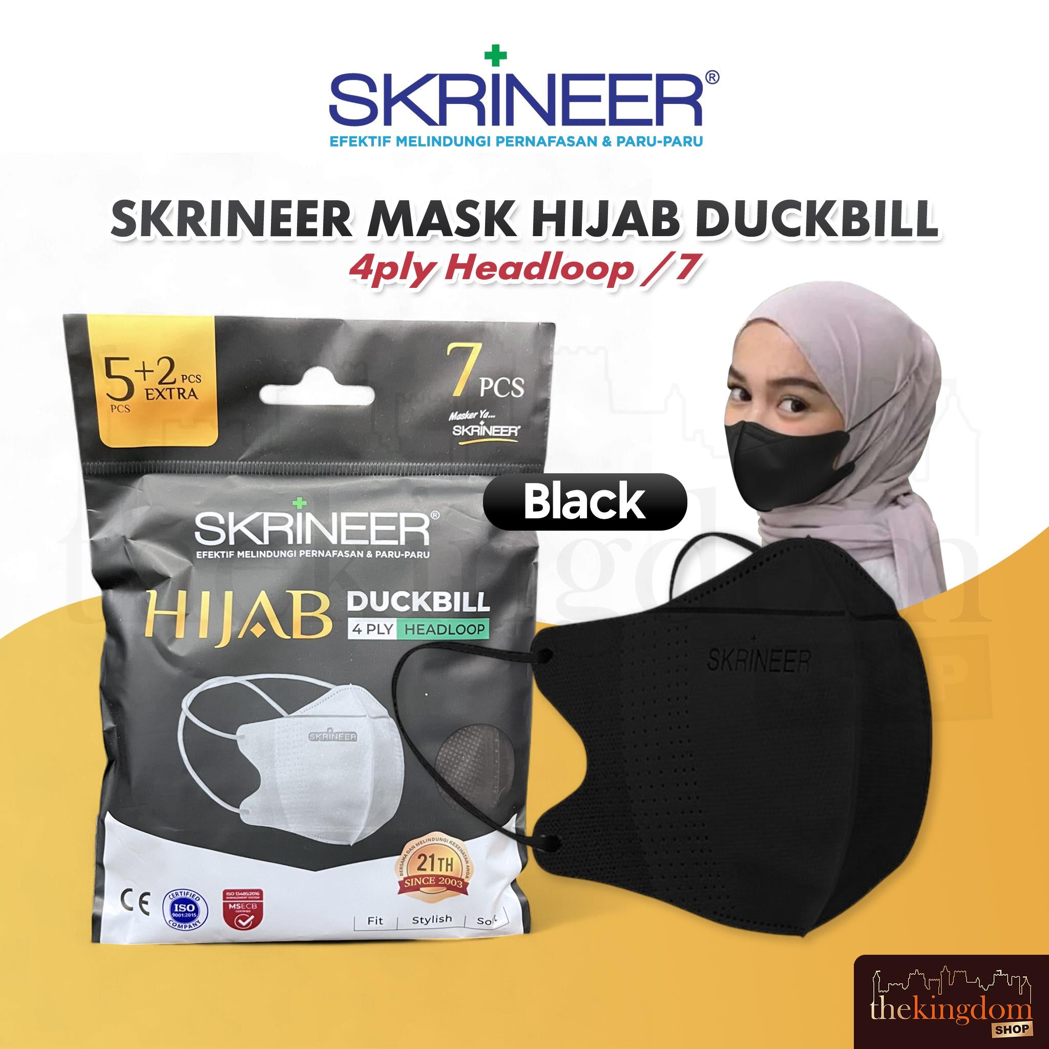 Jual Skrineer Mask Hijab Duckbill 4ply Headloop Masker Jilbab Wanita ...